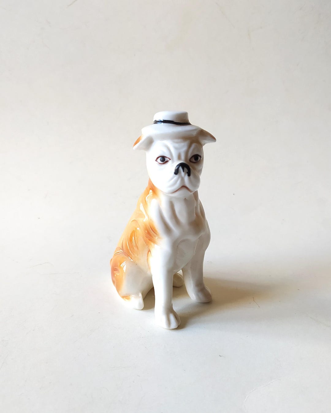 Vintage Porcelain Boxer Dog Wearing Hat Figurine / Statuette, Statue ...