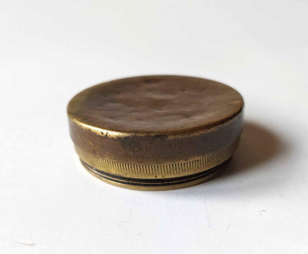 Vintage Brass Ink Stamp Pad Box / Calligraphy / Bronze Office Decor ...