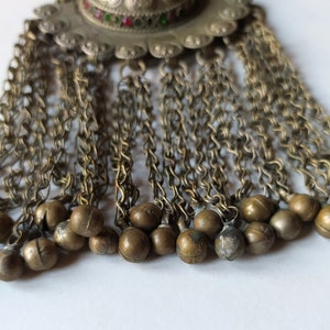 Antique Large Bedouin Tribal Pendant With Bells / Kuchi Afghan or Yemen Necklace / Traditional ...