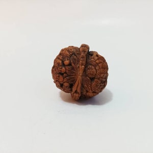 Antique Hand Carved Hediao Nut / Chinese / Tiger / Arhats Lohan ...