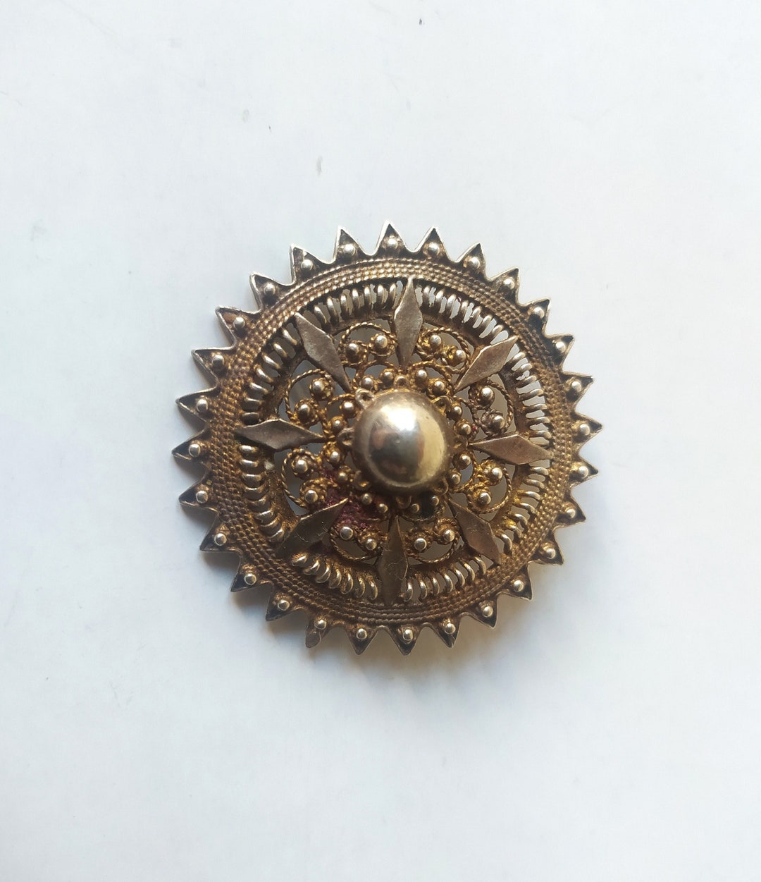 ZOLOTAS Filigree Gold Plated 950 Sterling Silver Pendant / Vintage or ...