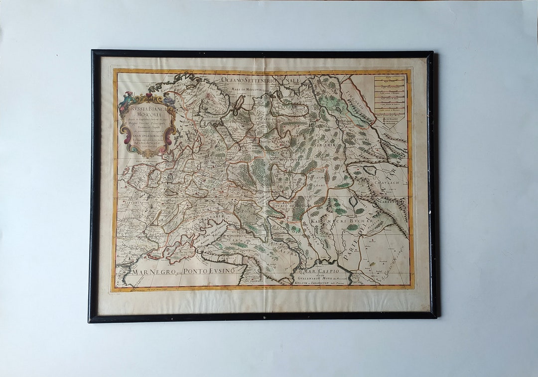 1678 Russia Bianca O Moscovia Antique Original Engraving Map by Giorgio ...
