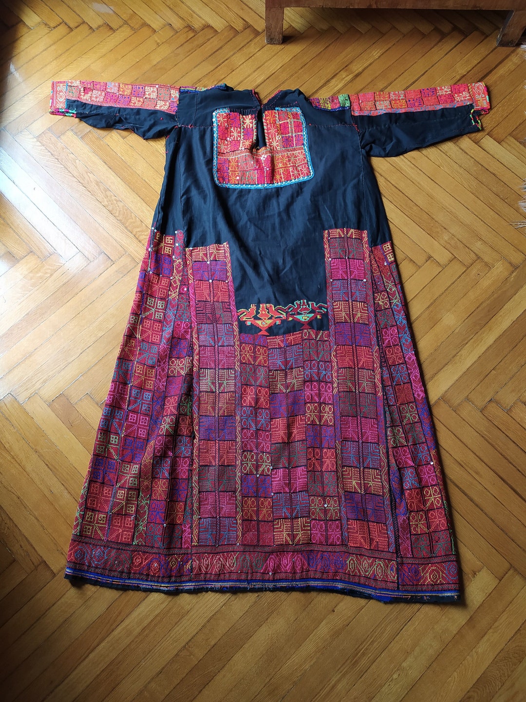 Vintage Antique Palestine Traditional Dress Handmade, Embroidered ...