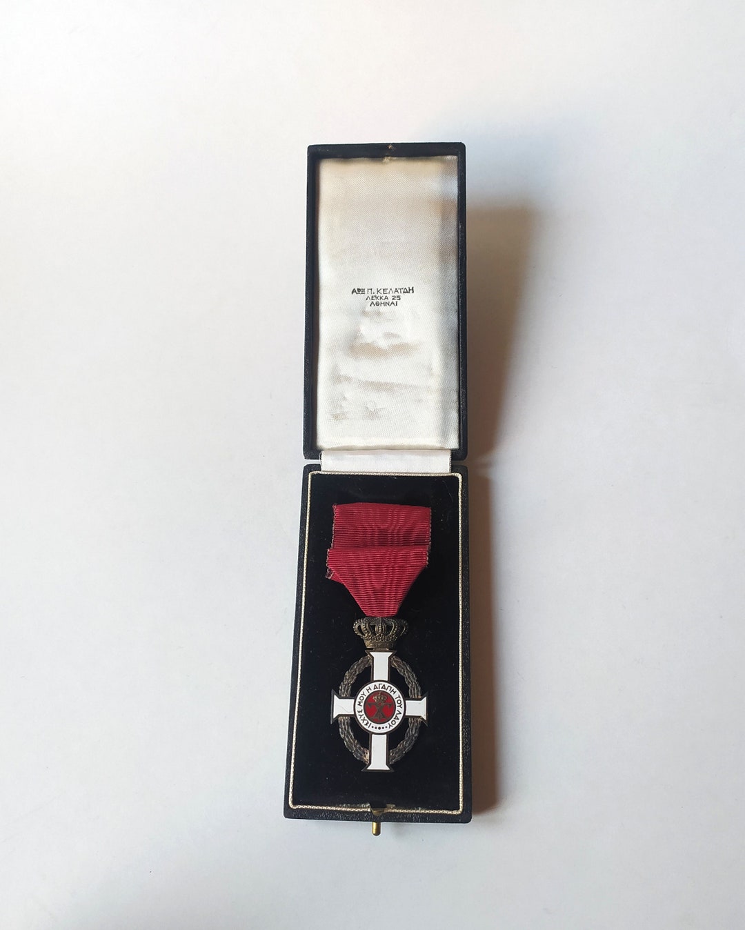 1915 Order of George I, Silver Cross Medal, Original Ribbon and Box ...