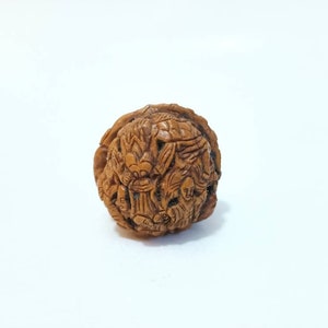 Antique Hand Carved Hediao Nut / Chinese / Tiger / Arhats Lohan ...