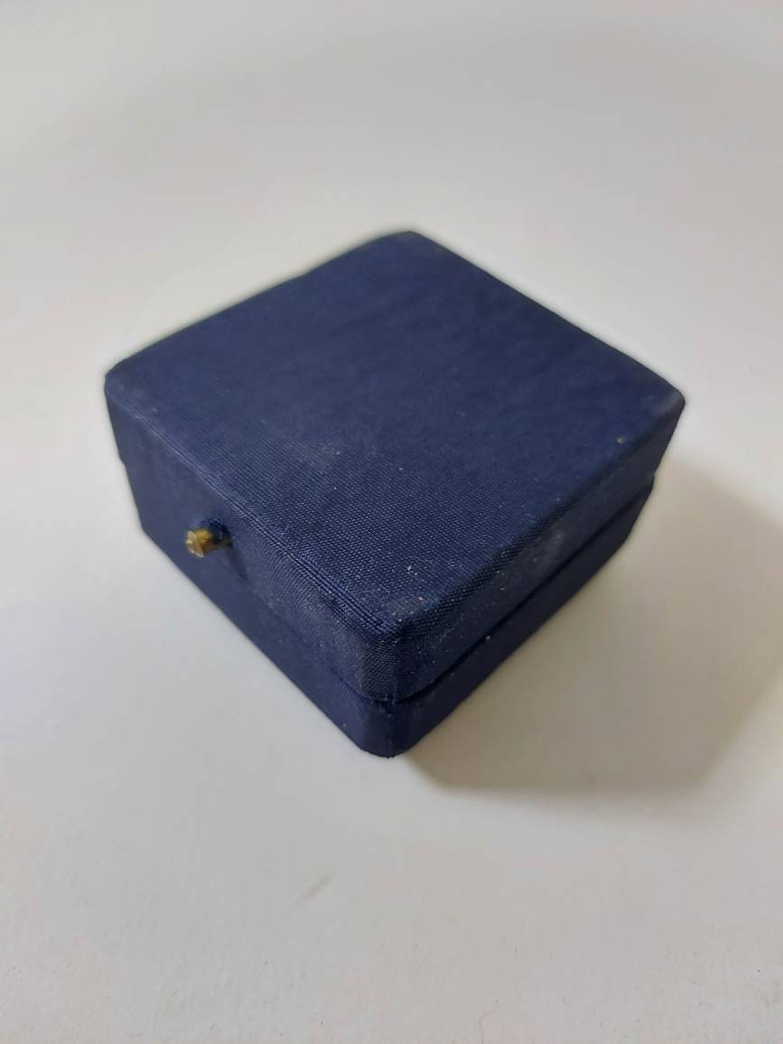 Vintage Blue Fabric Ring Box / Jewel Box - Etsy