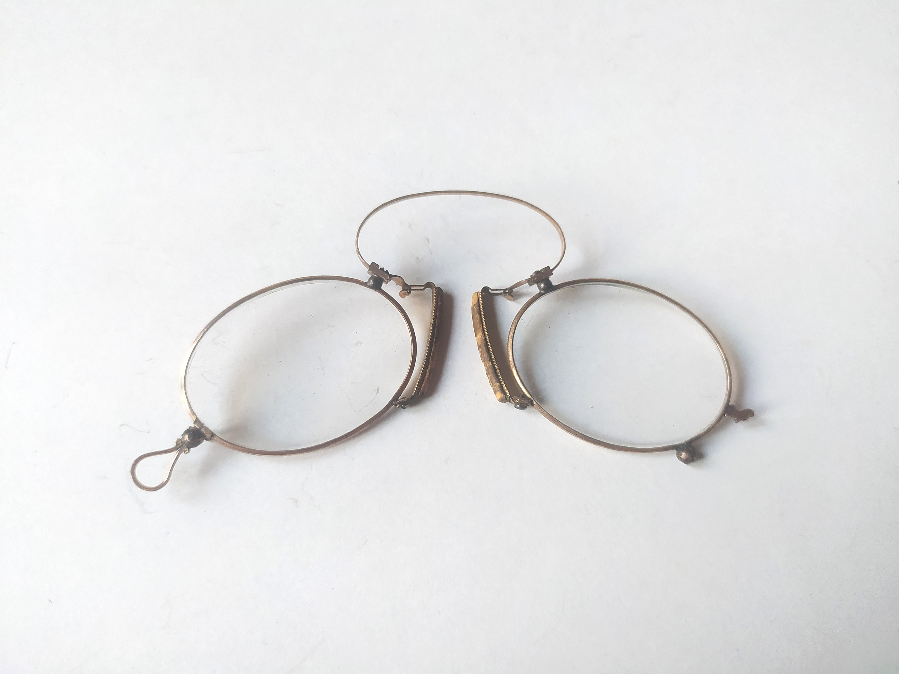 Antique Gold Filled Nose Pinch Glasses / Victorian Eyeglasses in Marked ...