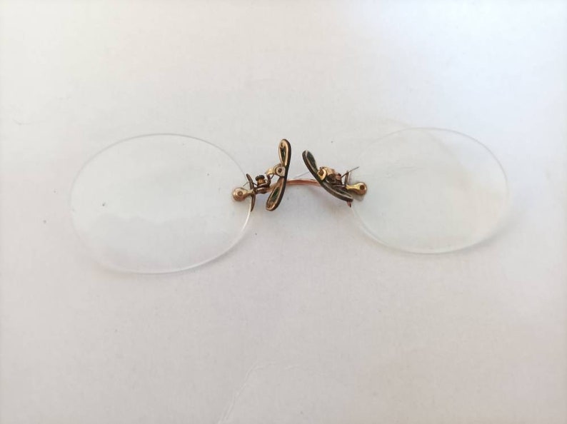 Antique Gold Filled Nose Pinch Glasses / Victorian Eyeglasses ...
