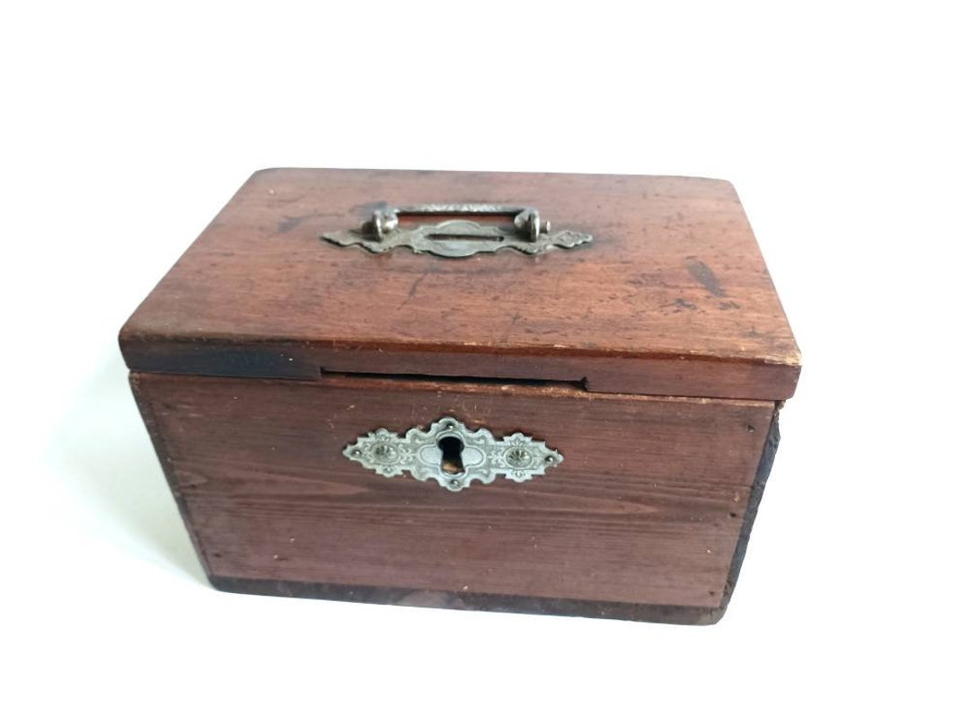 Antique Wooden Money Box / Hand Made Coin Bank - Etsy