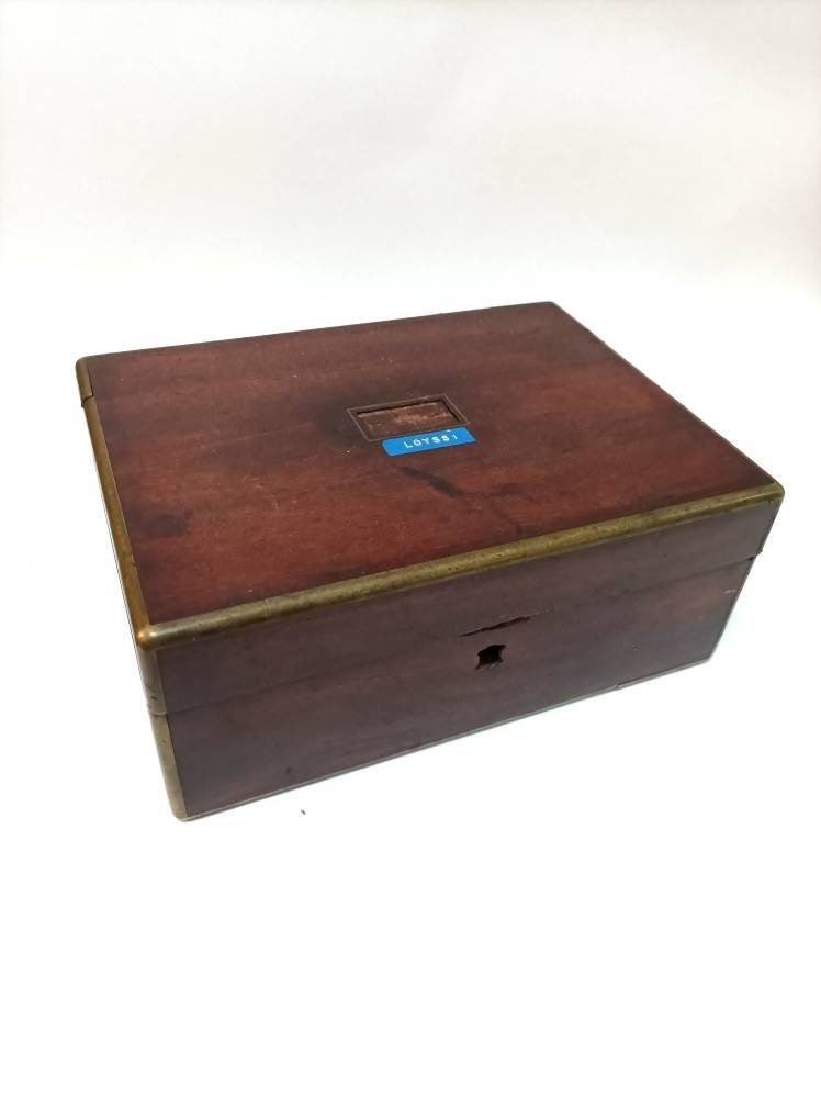 Antique 1880's Wooden and Brass Box - Etsy