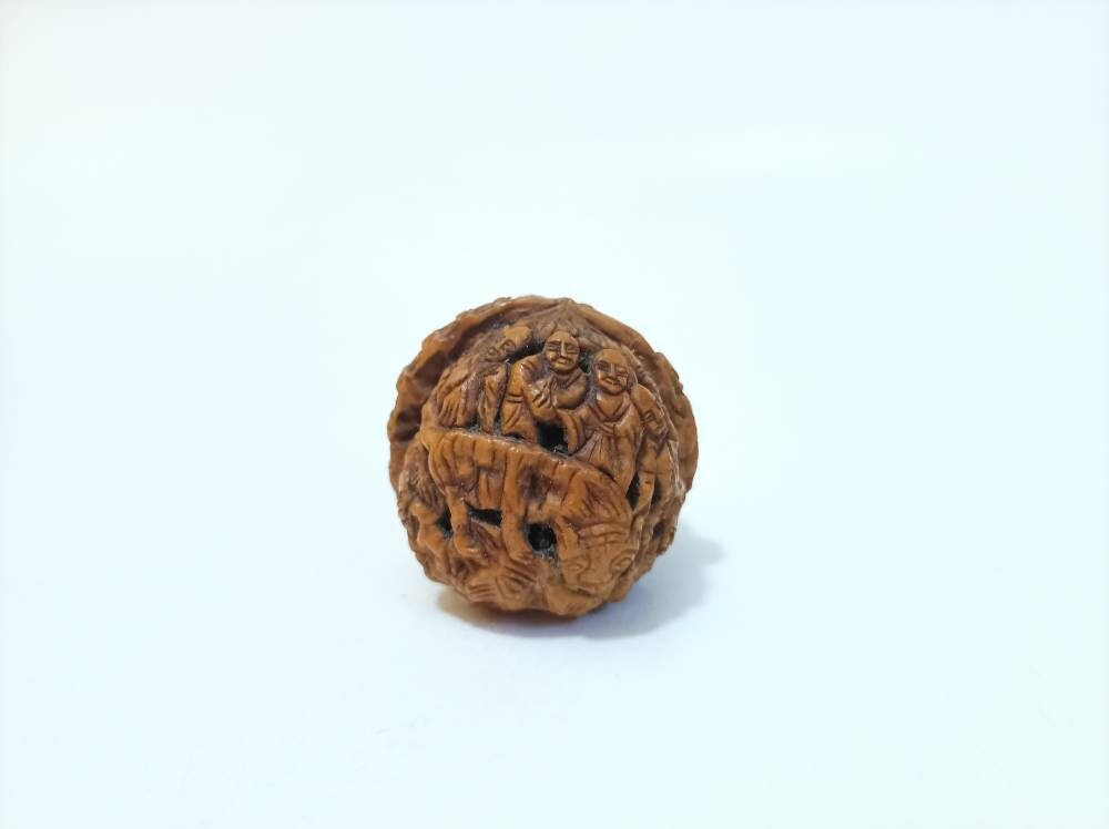Antique Hand Carved Hediao Nut / Chinese / Tiger / Arhats - Etsy