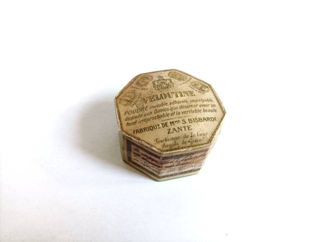 Antique Powder Box, Veloutine Mme Bisbardi Zante Greece / Cosmetics - Etsy