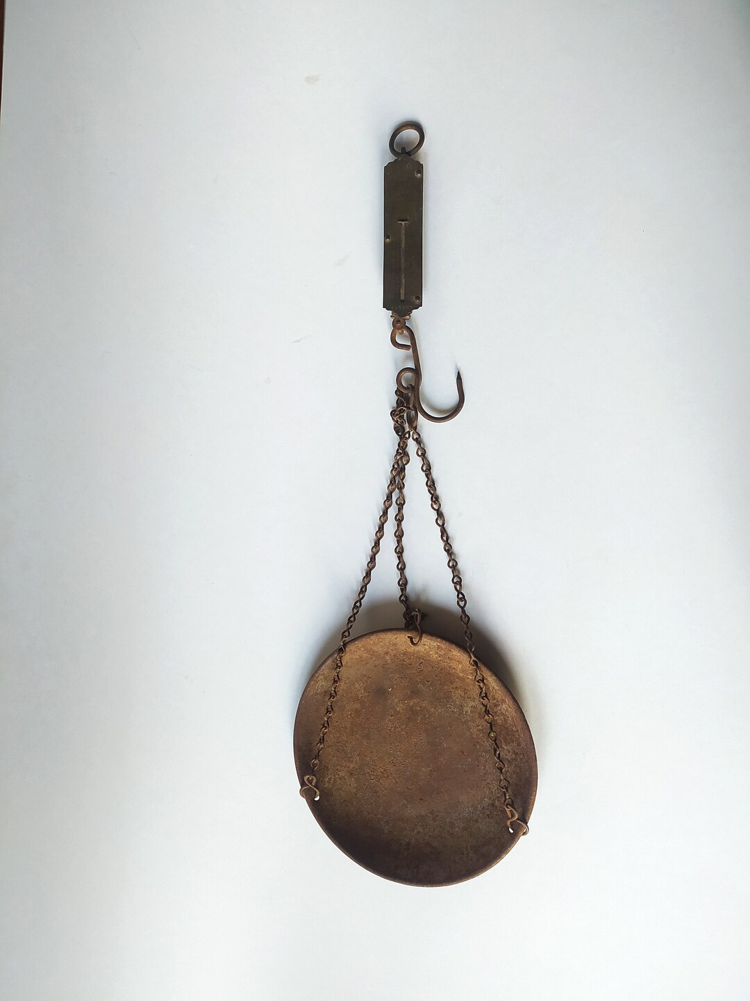 Vintage Hanging Balance Scale With Tray / Salter Pocket Balance 10 Kilo ...