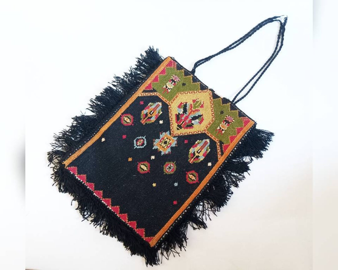 Antique Hand Embroidered Handbag / Clutch Purse / Folk Art / Greek ...