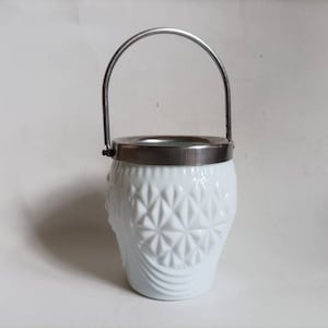 Vintage Milk Glass Ice Bucket / Ice Serving - Etsy