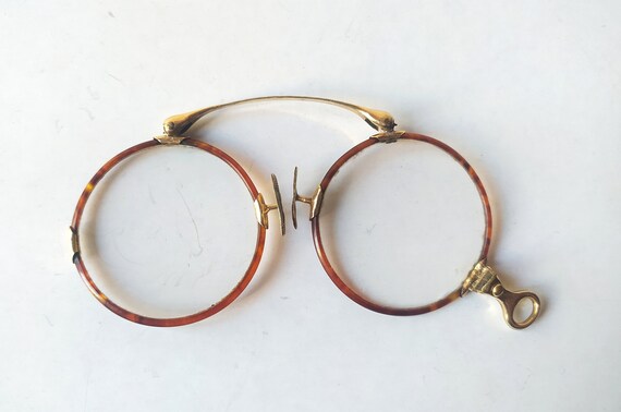 Victorian folding gold filled and faux tortoise shell… - Gem