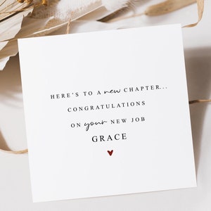 Personalised Congratulations on Your New Job Card | New Chapter Card ...