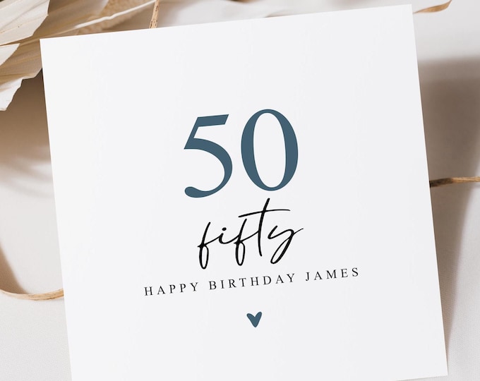 50th Birthday Card - Funny 50th Card - Fiftieth Milestone Card - 50th ...