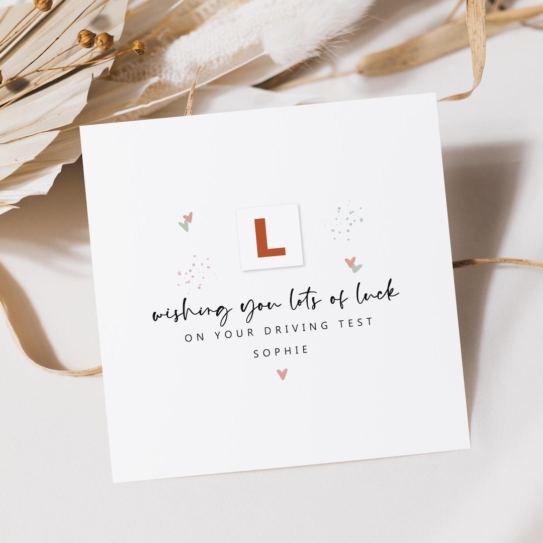 Personalised Good Luck on Your Driving Test Card | Driving Test Good ...