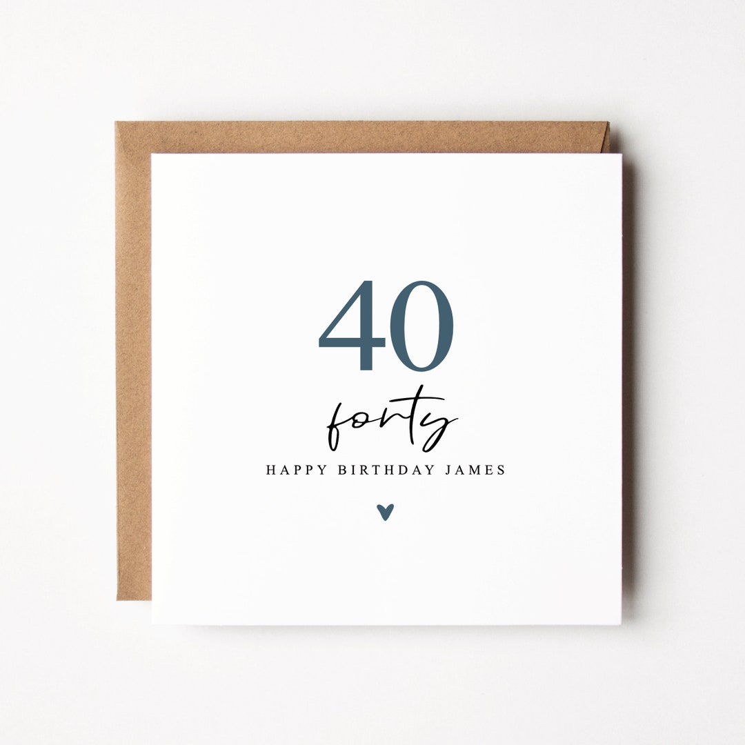 Personalised 40th Birthday Card for Him 40th Birthday Card for Husband ...