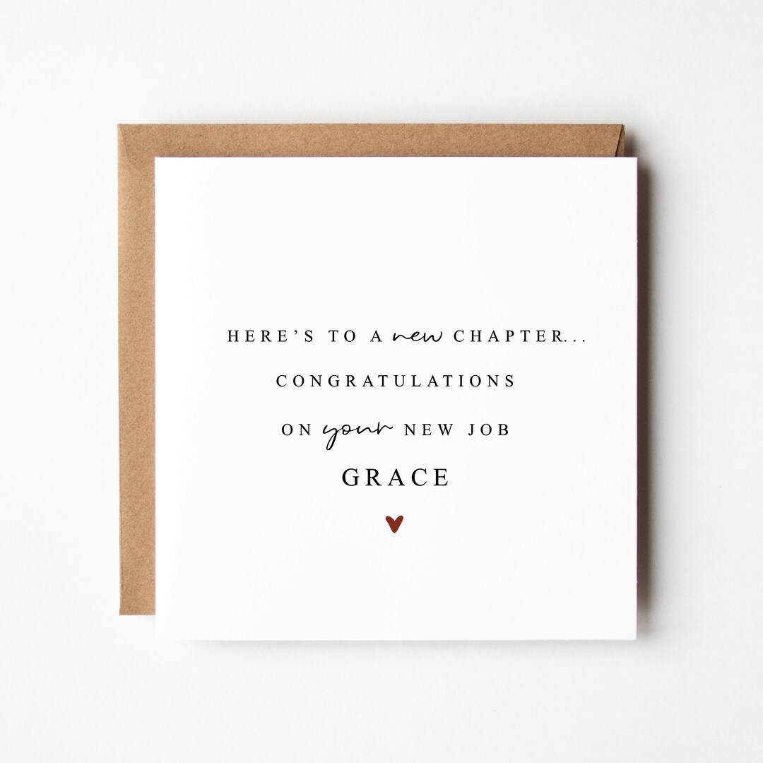 Personalised Congratulations on Your New Job Card New Chapter Card Well ...