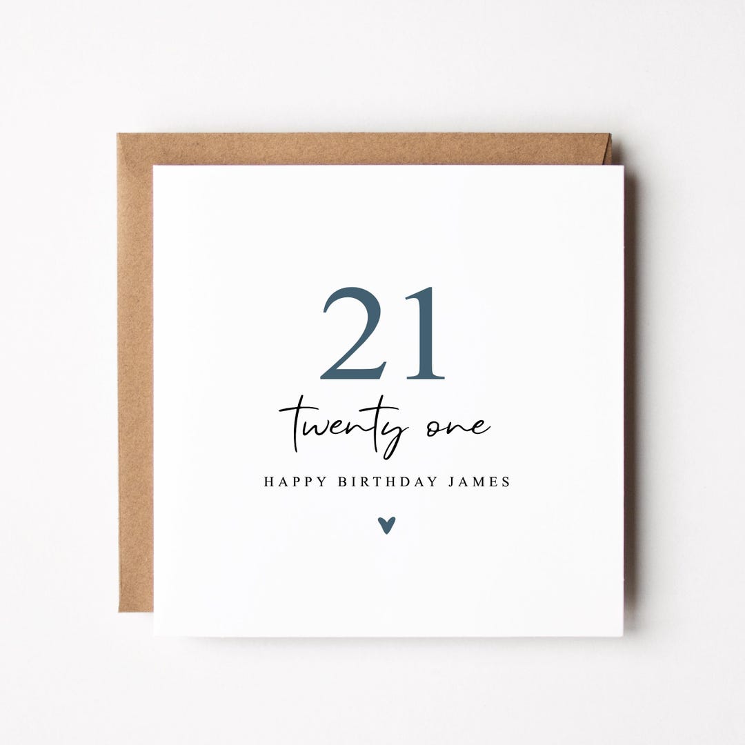 Personalised 21st Birthday Card for Him 21st Birthday Card for Son ...