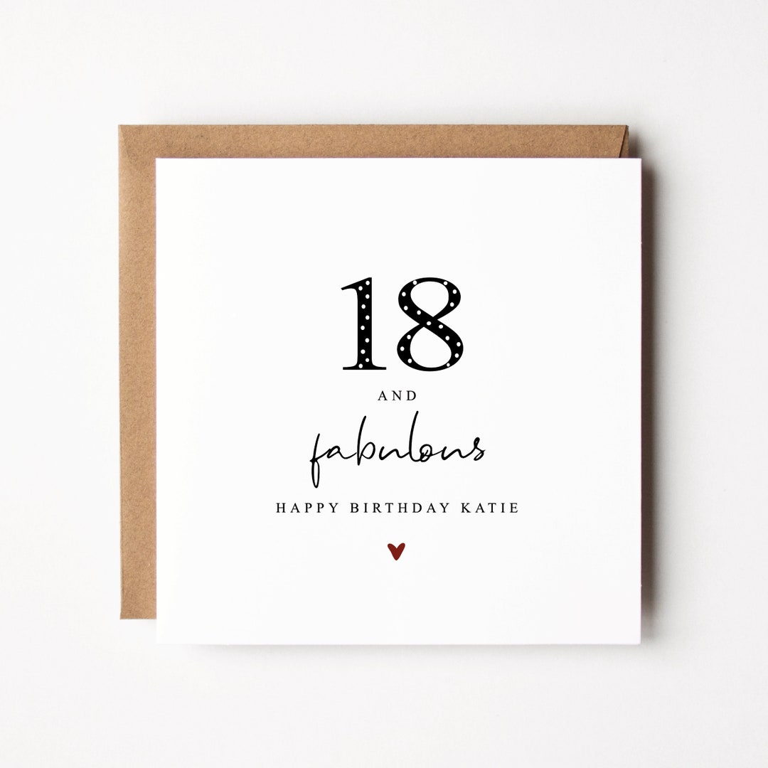 Personalised 18th Birthday Card 18 and Fabulous Birthday - Etsy
