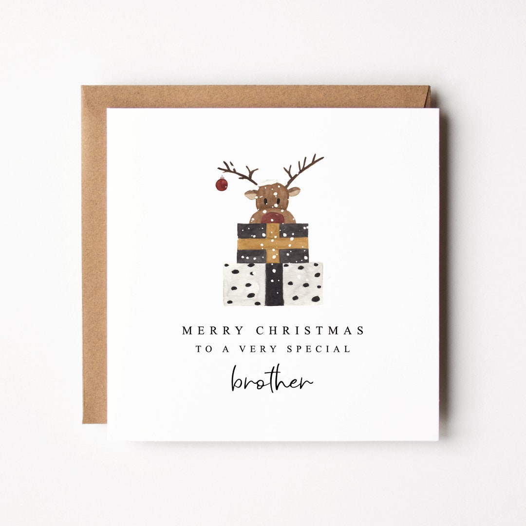 Merry Christmas To A Special Brother Card Funny Reindeer Etsy UK merry-christmas-to-a-special-brother-card-funny-reindeer-etsy-uk