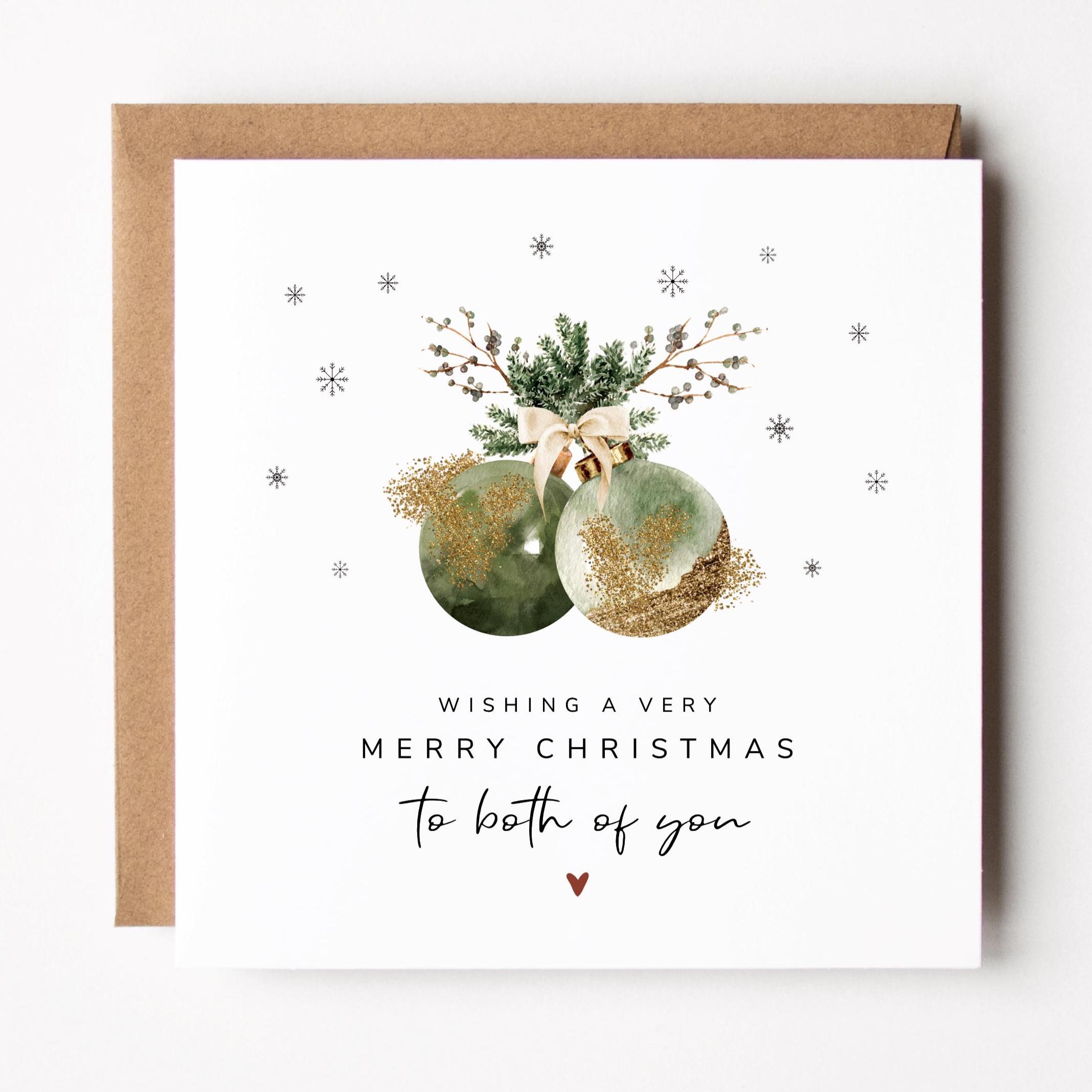Both of You Christmas Card |merry Christmas to Both of You Card ...