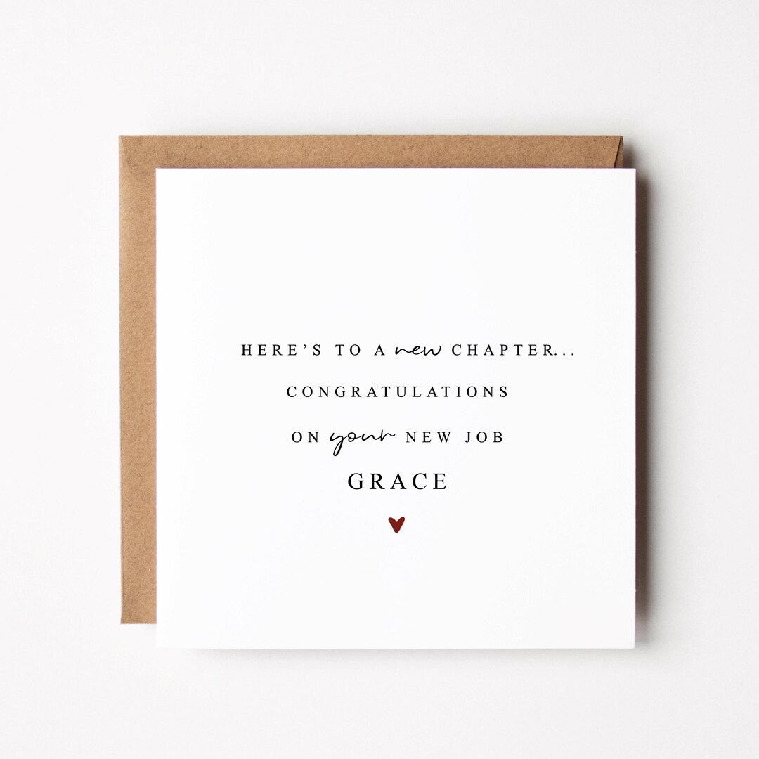 Personalised Congratulations on Your New Job Card New Chapter Card Well ...