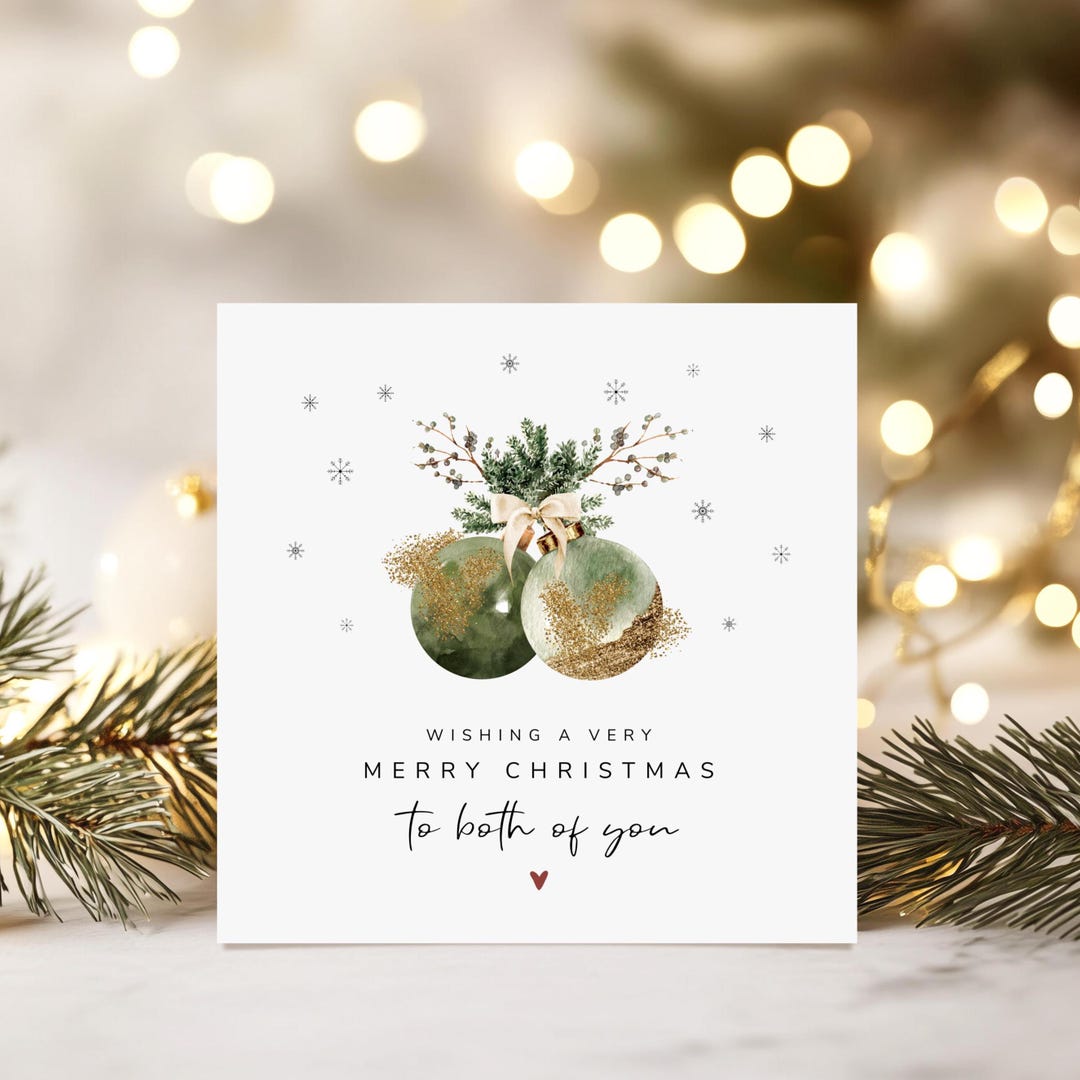 Both of You Christmas Card |merry Christmas to Both of You Card ...