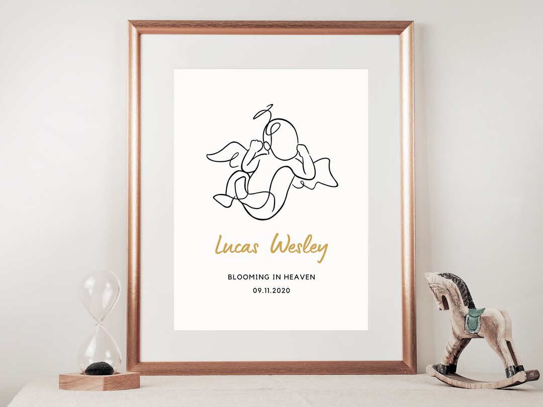 Custom Angel Baby Wall Art, Printable Miscarriage Infant Loss Gift for ...