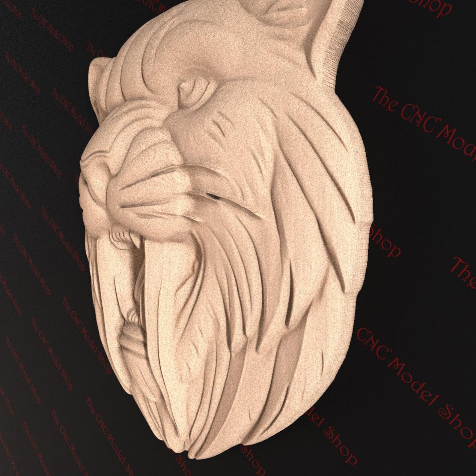Roaring Sabertooth Tiger 3D STL Relief File for CNC Router Carving or ...