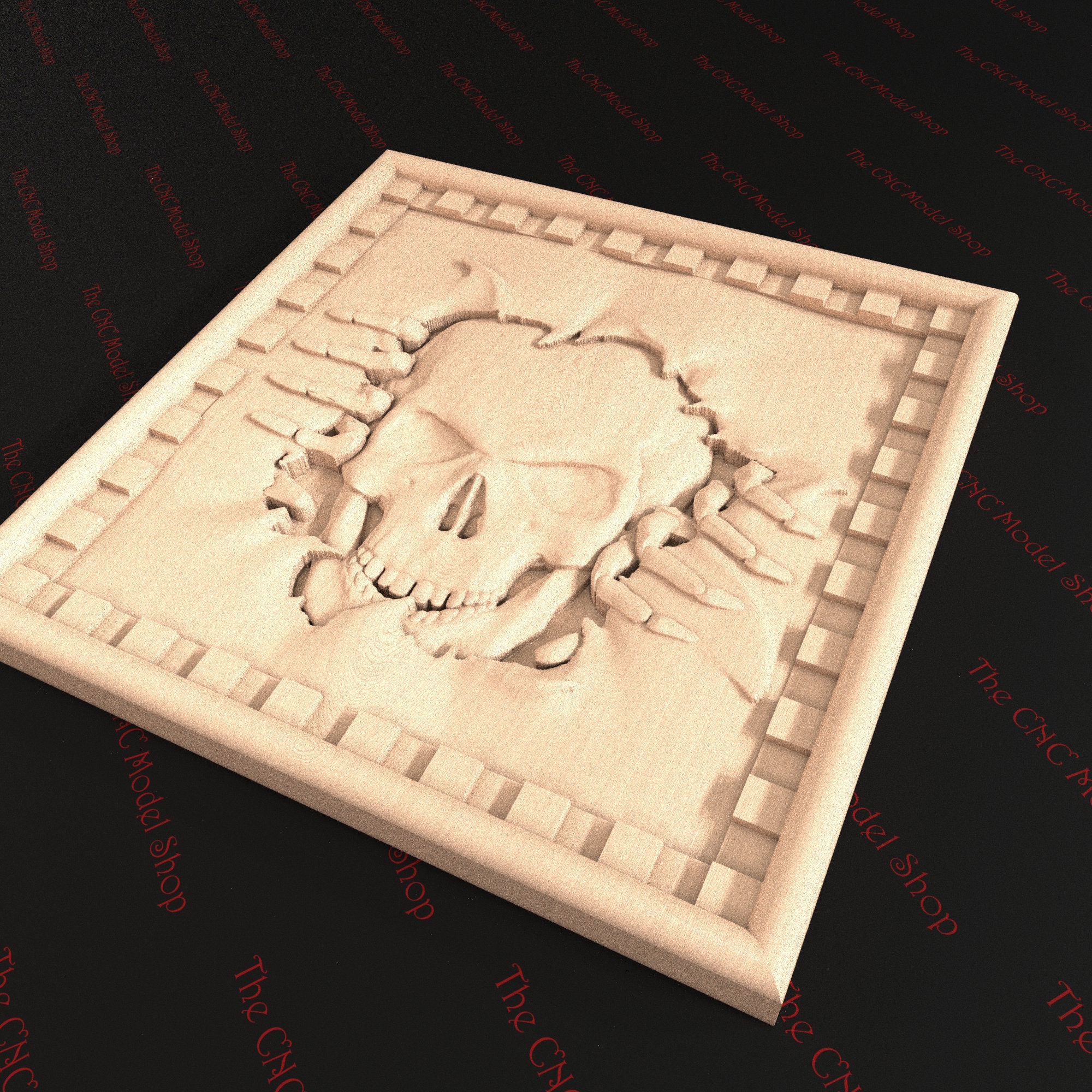 Skeleton Breaking Through, 3d Stl Relief File for Cnc Router Carving ...