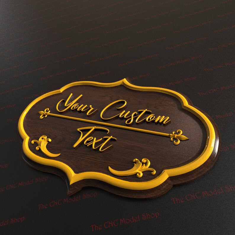 4 Pcs. 3D STL File of a Vintage Sign Design Frame for CNC - Etsy