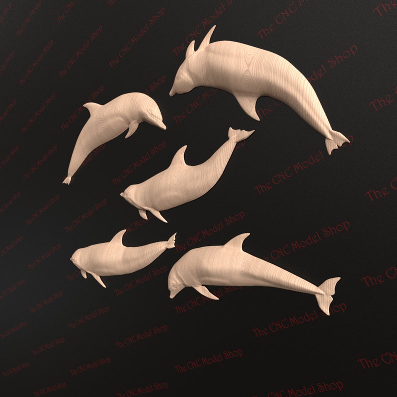 10 Pcs, 3D Relief STL Files of Dolphin - Etsy
