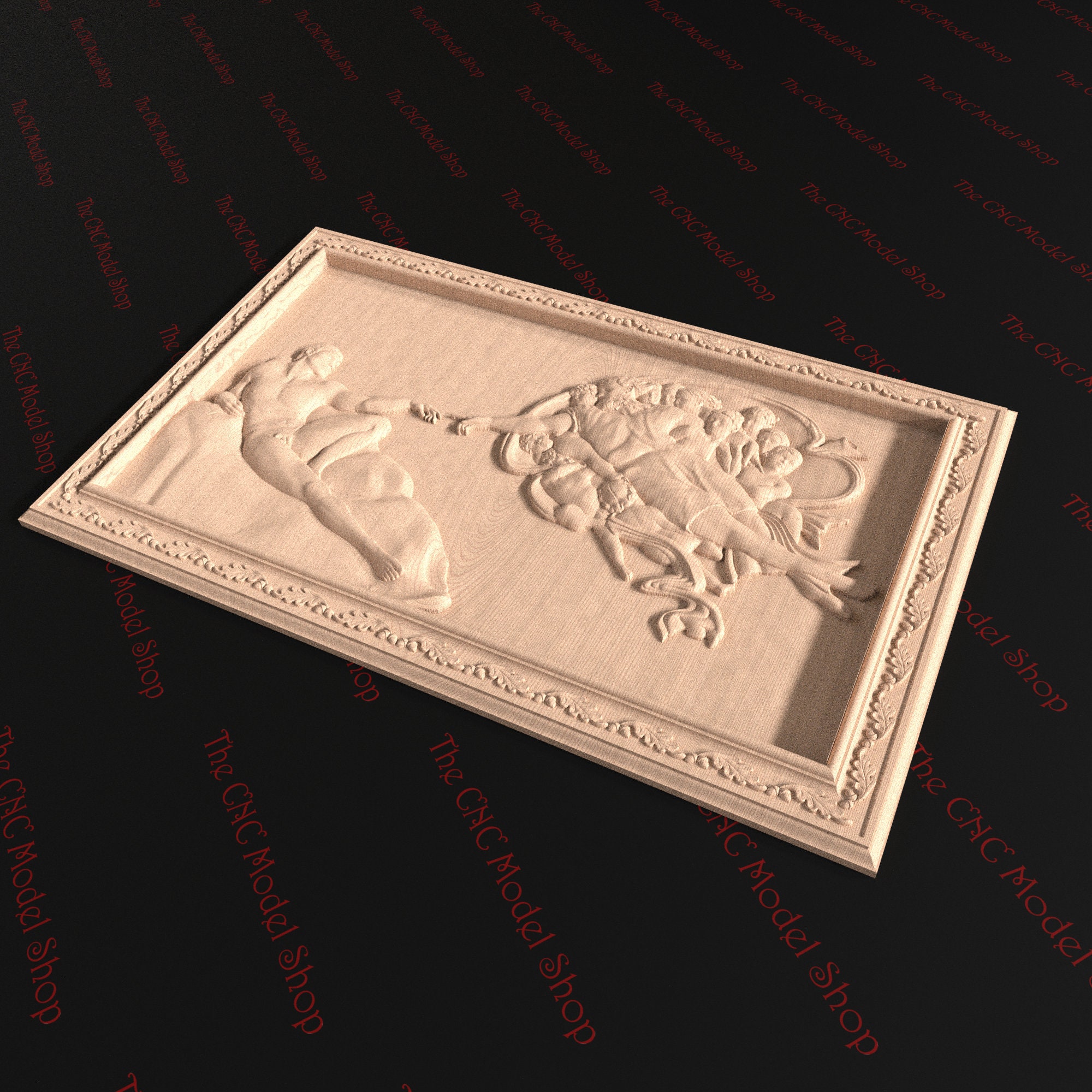 3D STL Relief of the Creation of Adam for CNC Carvcing - Etsy