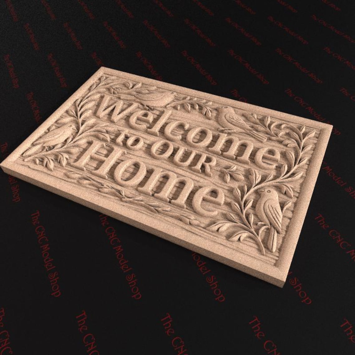 Home Sweet Home 3D Relief STL File for CNC Router Carving or 3D Resin ...