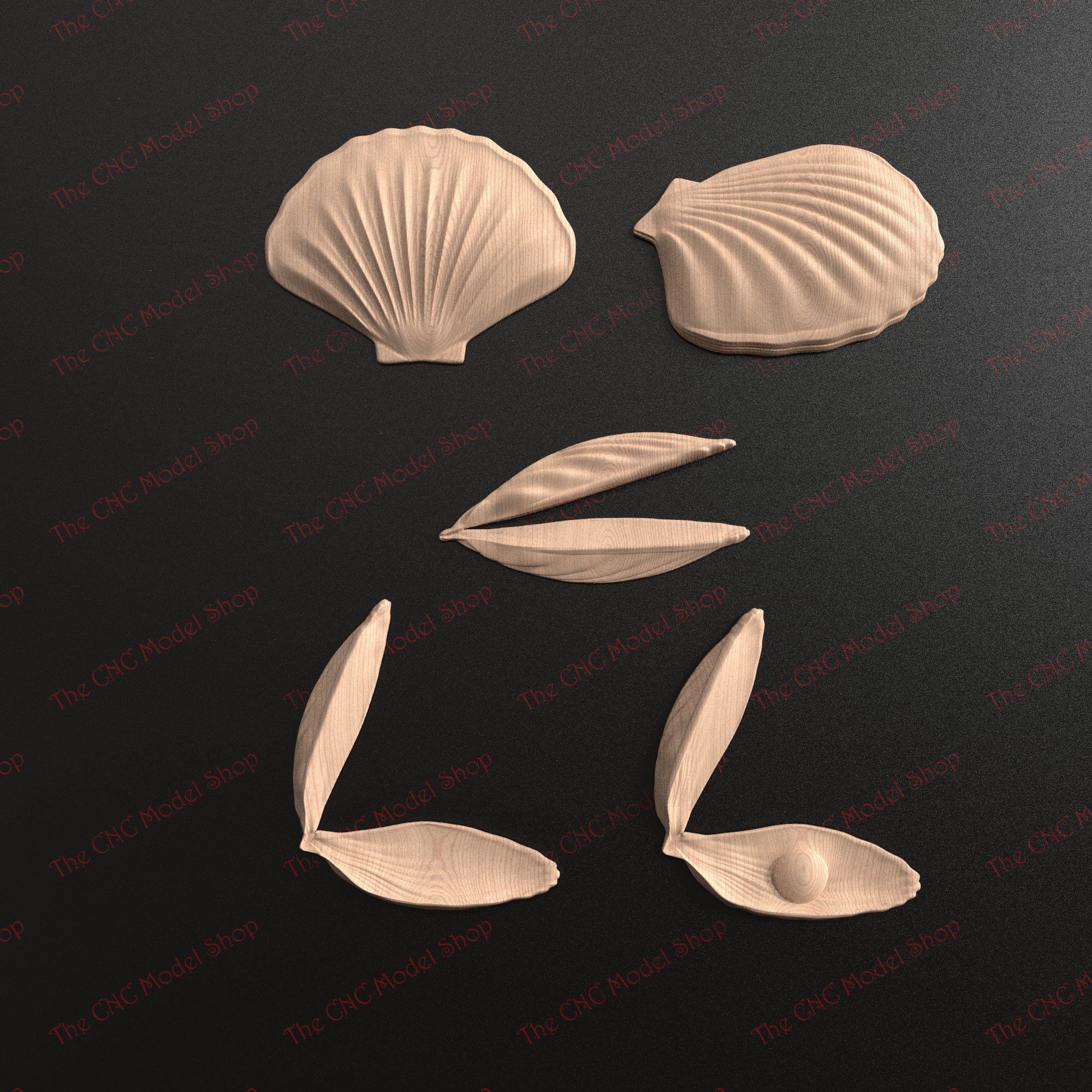5 Pcs 3D Relief STL Files of Clam Shell - Etsy