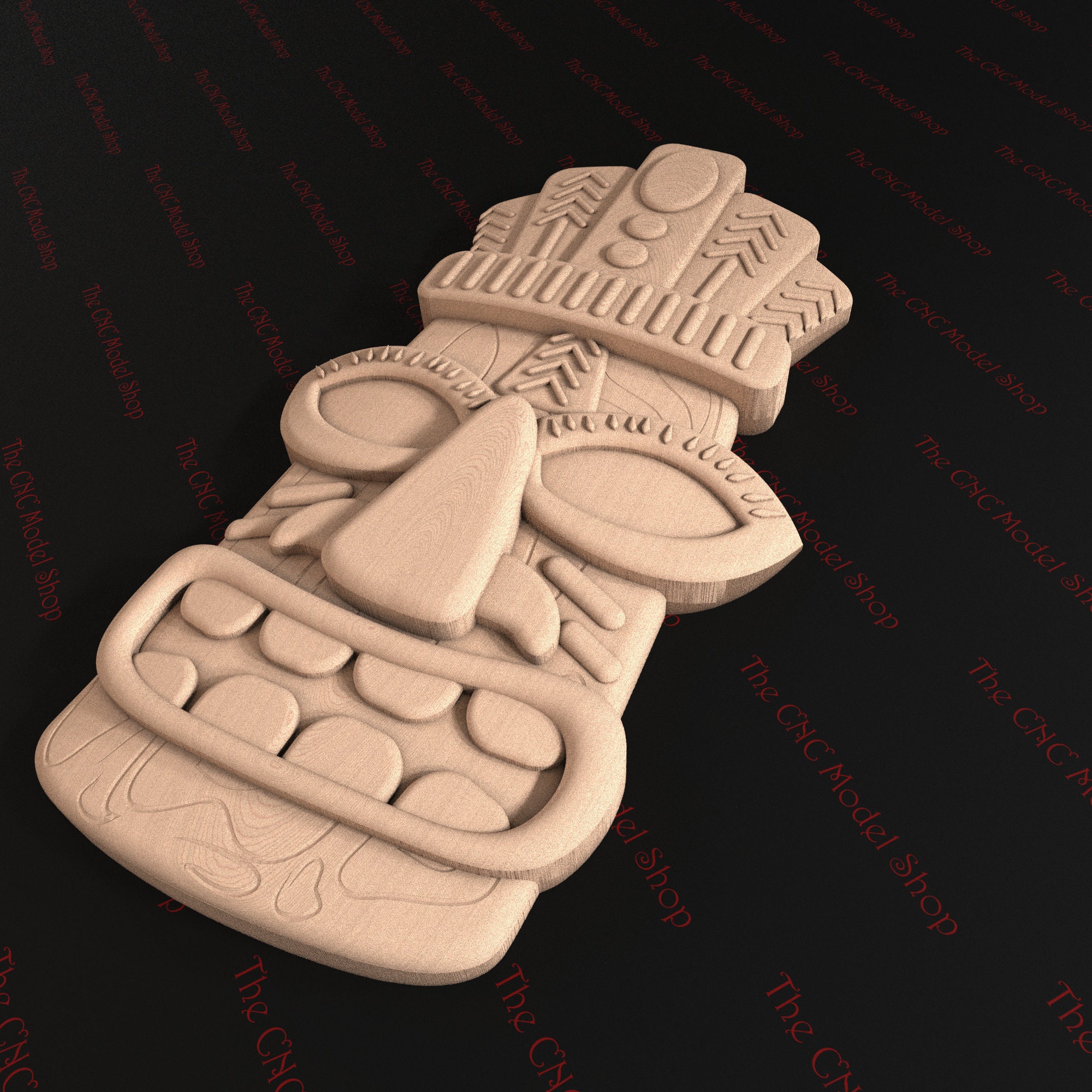 Tiki Mask 1, 3d Stl Relief File for Cnc Router Carving, Engraving or 3D ...