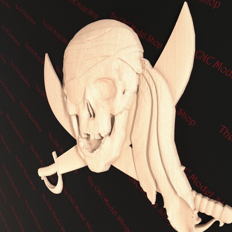 Pirate Skull and Swords 3d Stl Relief File for Cnc Router - Etsy