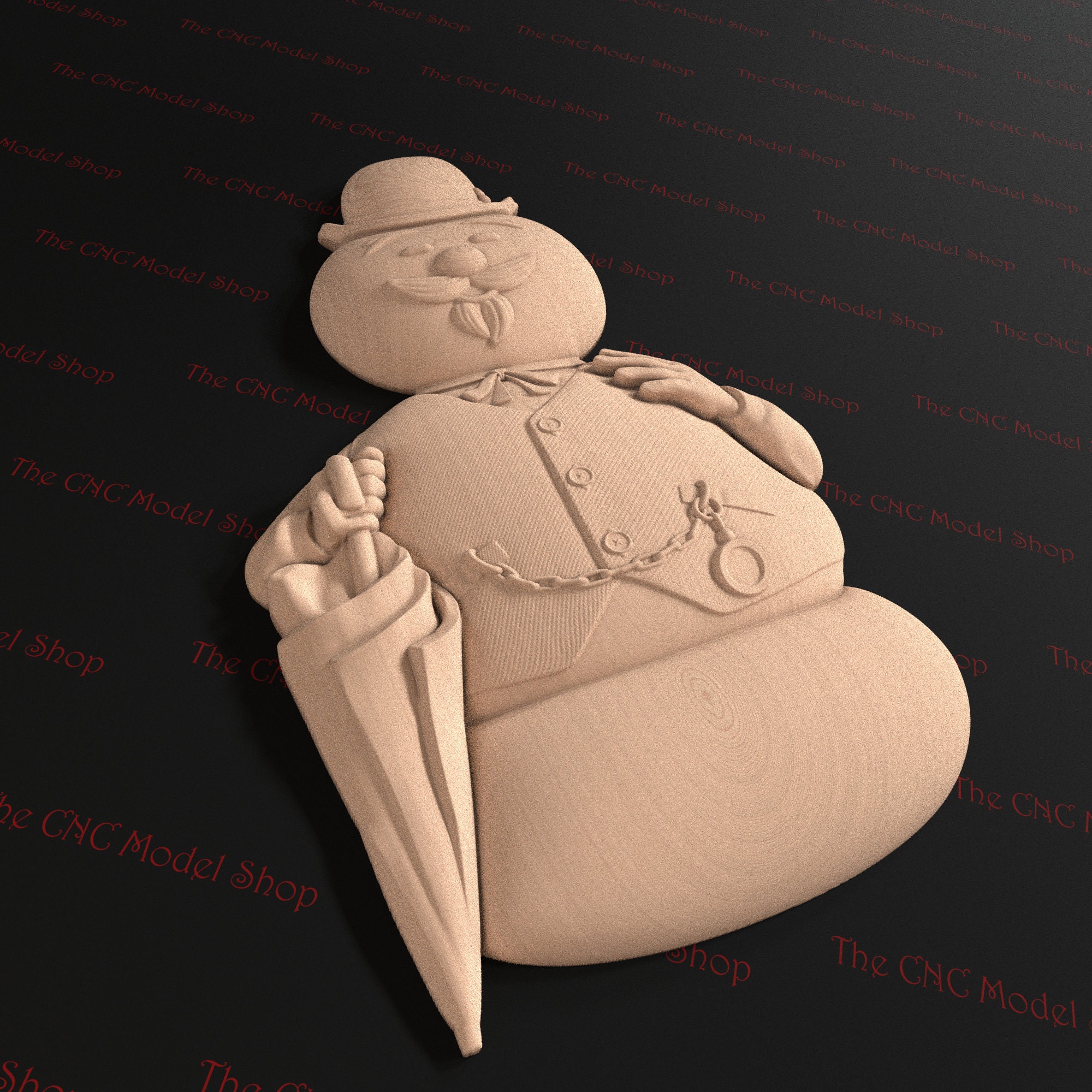 3D STL Relief File of a Holiday Christmas Snowman for Cnc Carving ...