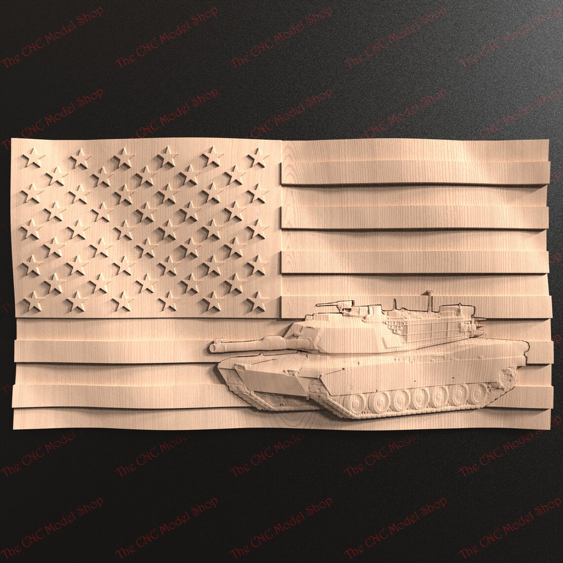 3 Pcs. 3D STL CNC Router File of the American Flag With M1 - Etsy