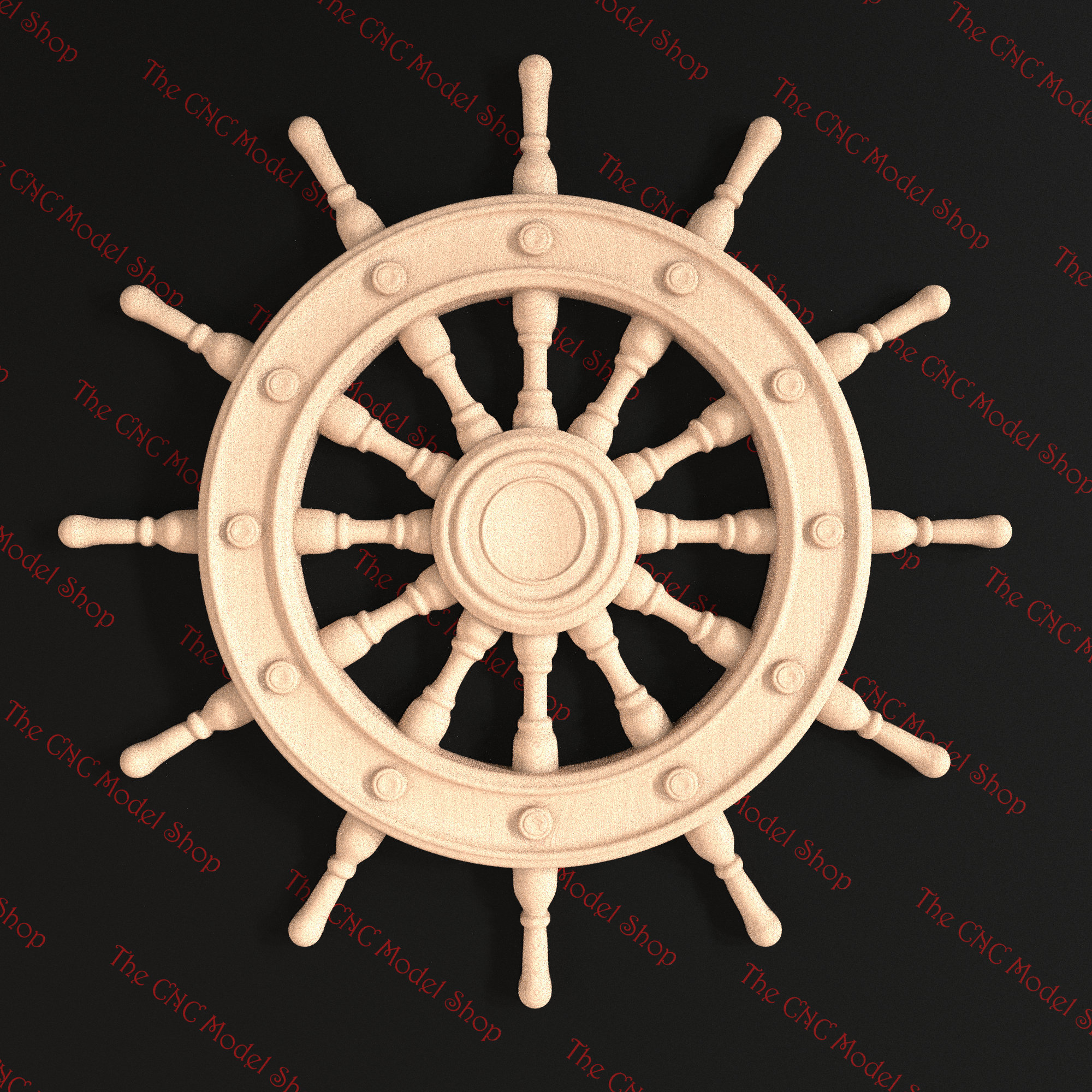 Ship's Wheel, 3d .stl Relief File for Cnc Router Carving, Engraving or ...