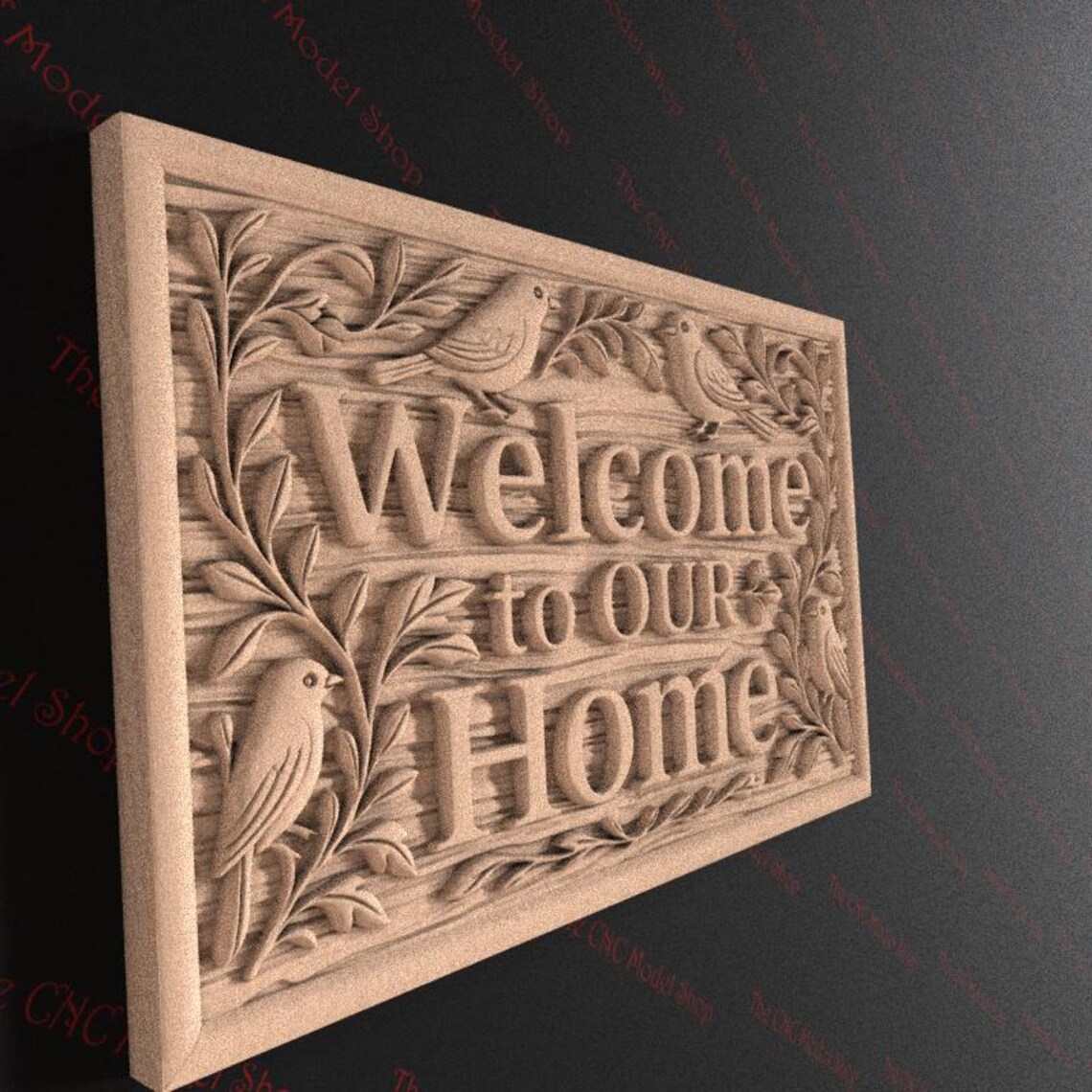 Home Sweet Home 3D Relief STL File for CNC Router Carving or 3D Resin ...