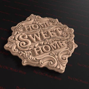 Home Sweet Home 3D Relief STL File for CNC Router Carving or 3D Resin ...