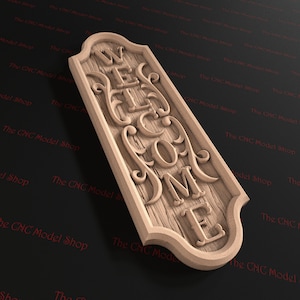 Welcome Sign, 3D Relief STL File for CNC Router Carving - Etsy