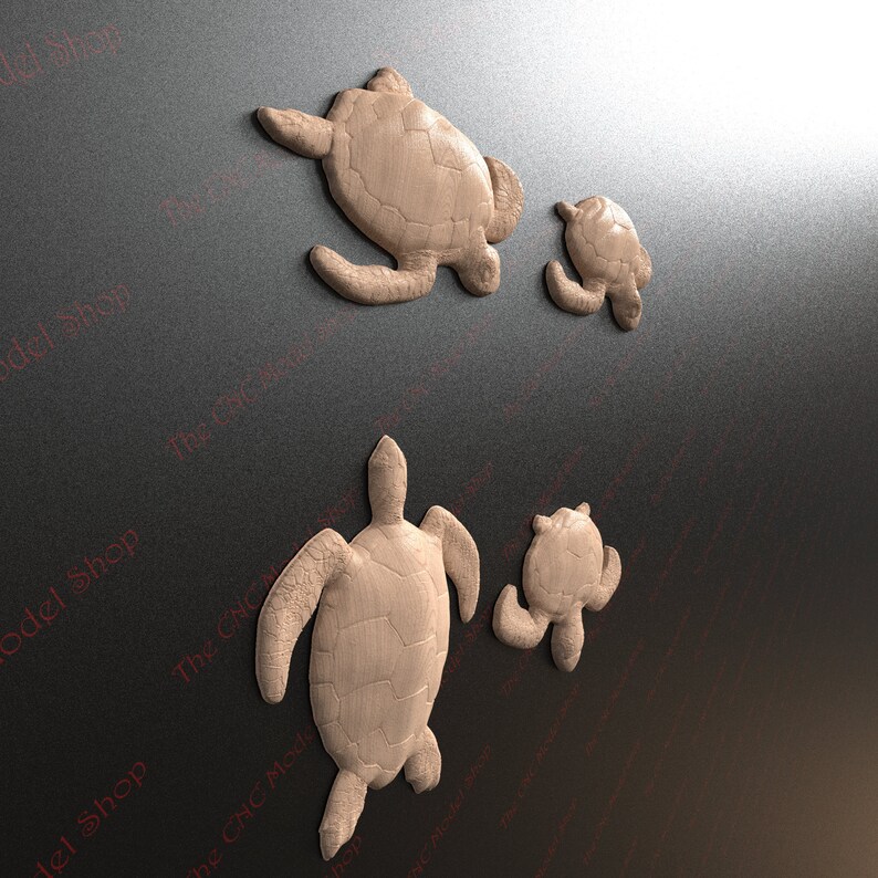 3D Relief STL Files of a Sea Turtle includes 4 Models - Etsy Ireland
