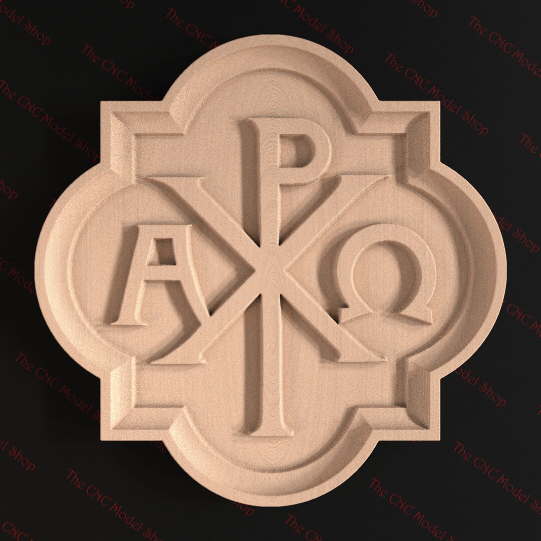 Christogram, 3d Stl Relief File for Cnc Router Carving, Engraving or 3D ...