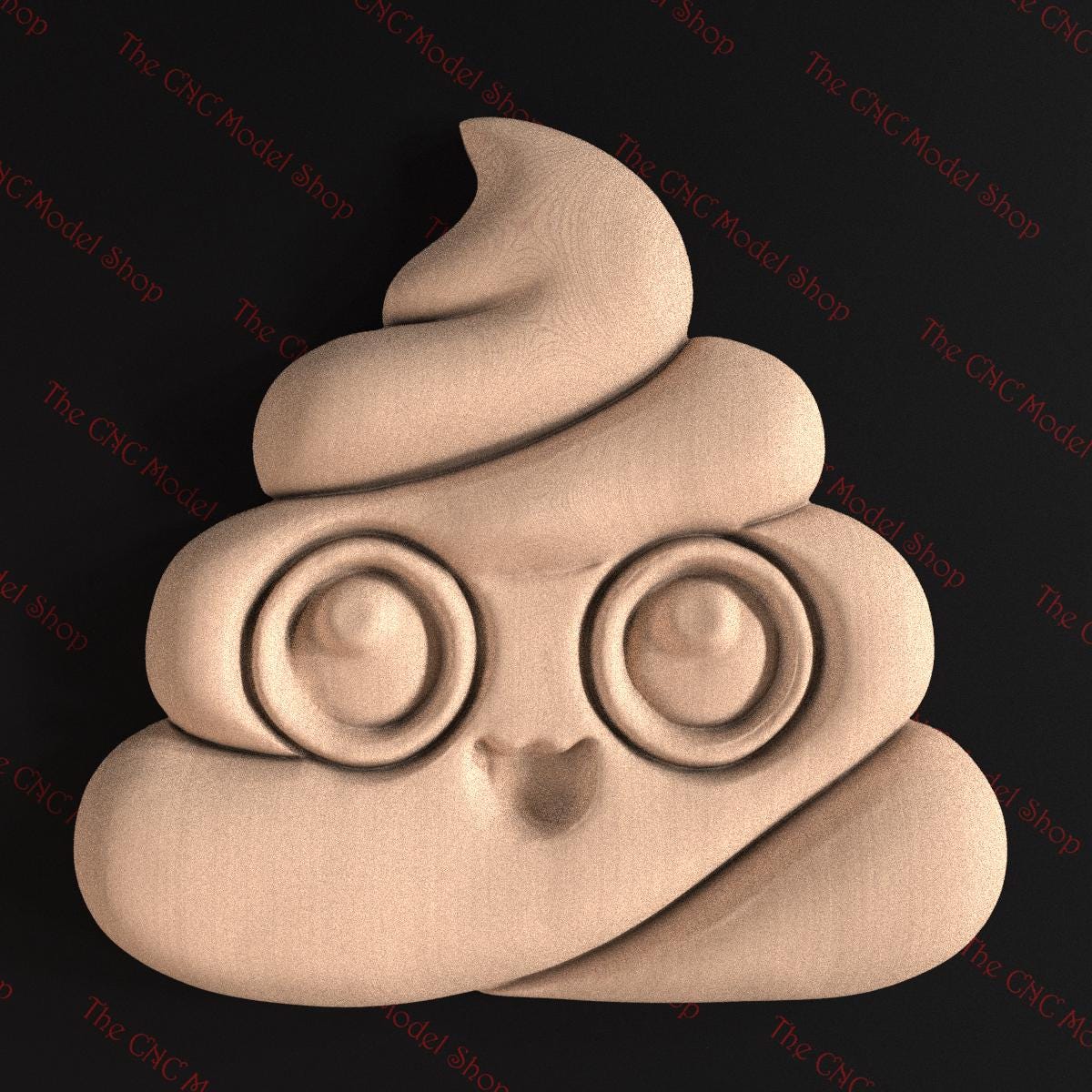 Cute Smiling Poop Emoji 3D Relief STL File for CNC Router or 3D ...